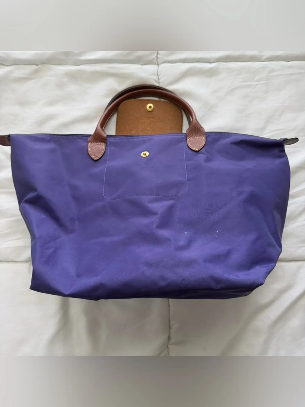 Longchamp | Bags | Longchamp Le Pliage Medium Bilberry Purple Travel ...